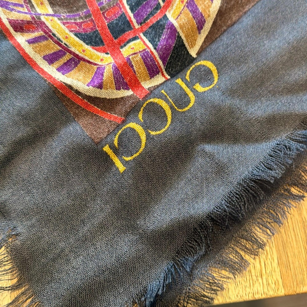 Authentic Unique Vintage Gucci Scarf Multi Colored 34… - Gem